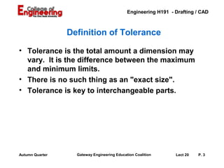 Lecture 20 fits and tolerances | PPT
