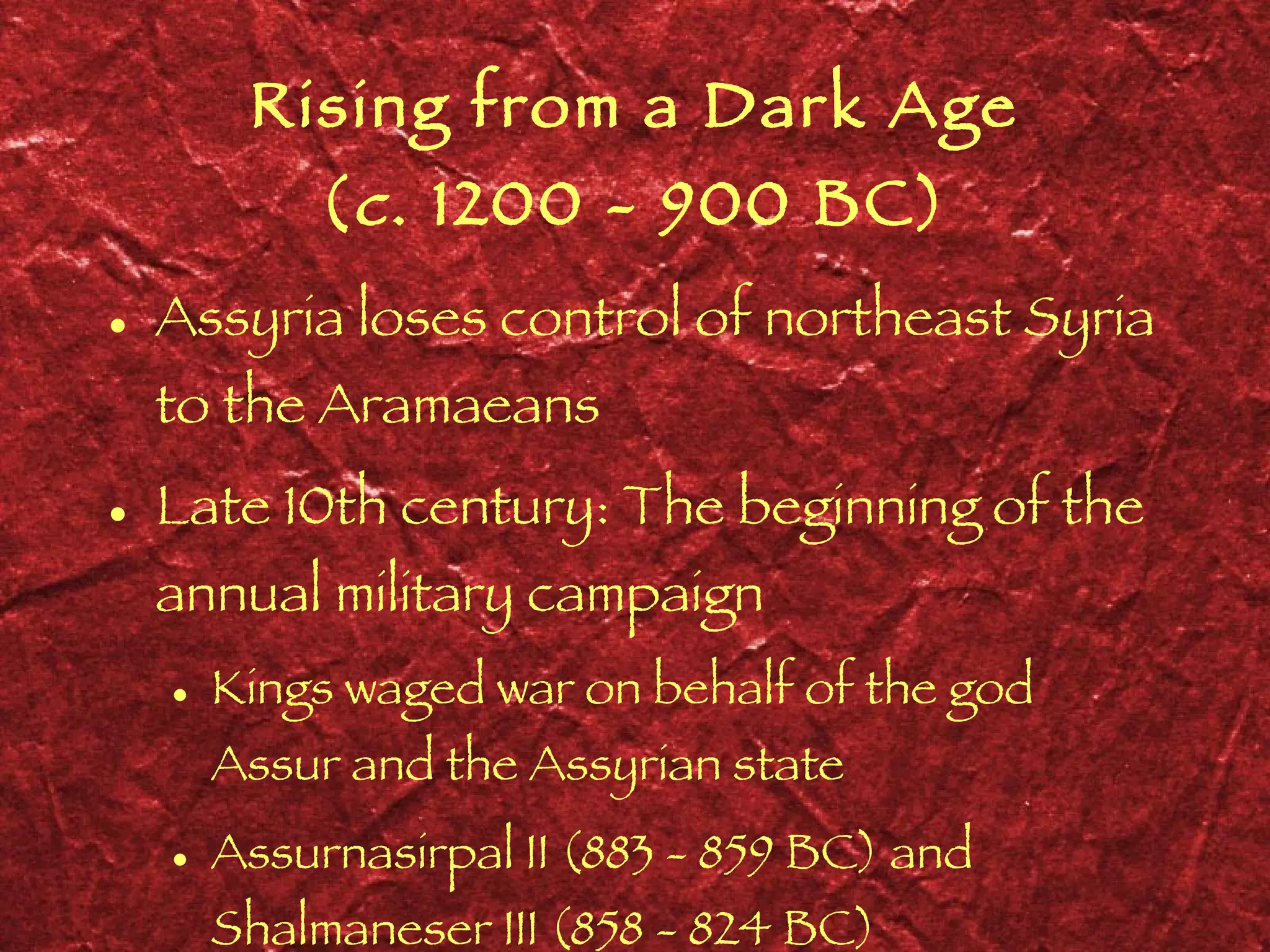Lecture 20 neo-assyrian empire (b) | PPT