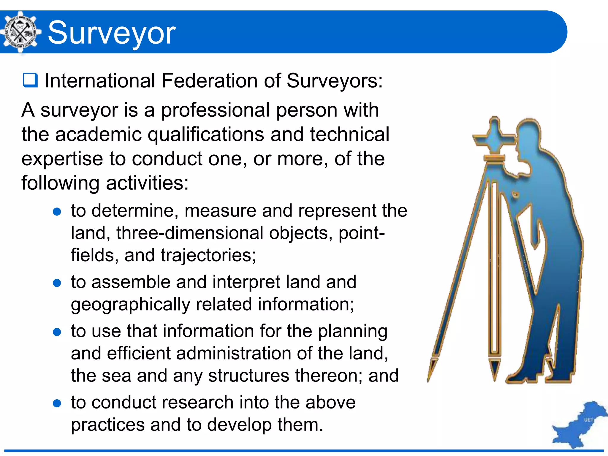 Lecture 01 introduction of surveying | PPTX