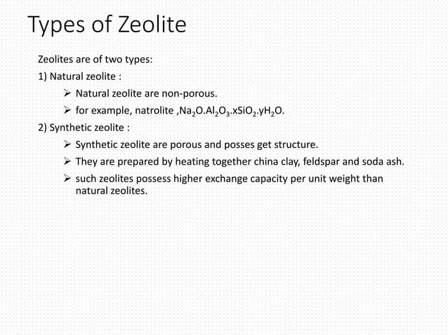 Zeolite and its uses | PPTX | Chemistry | Science