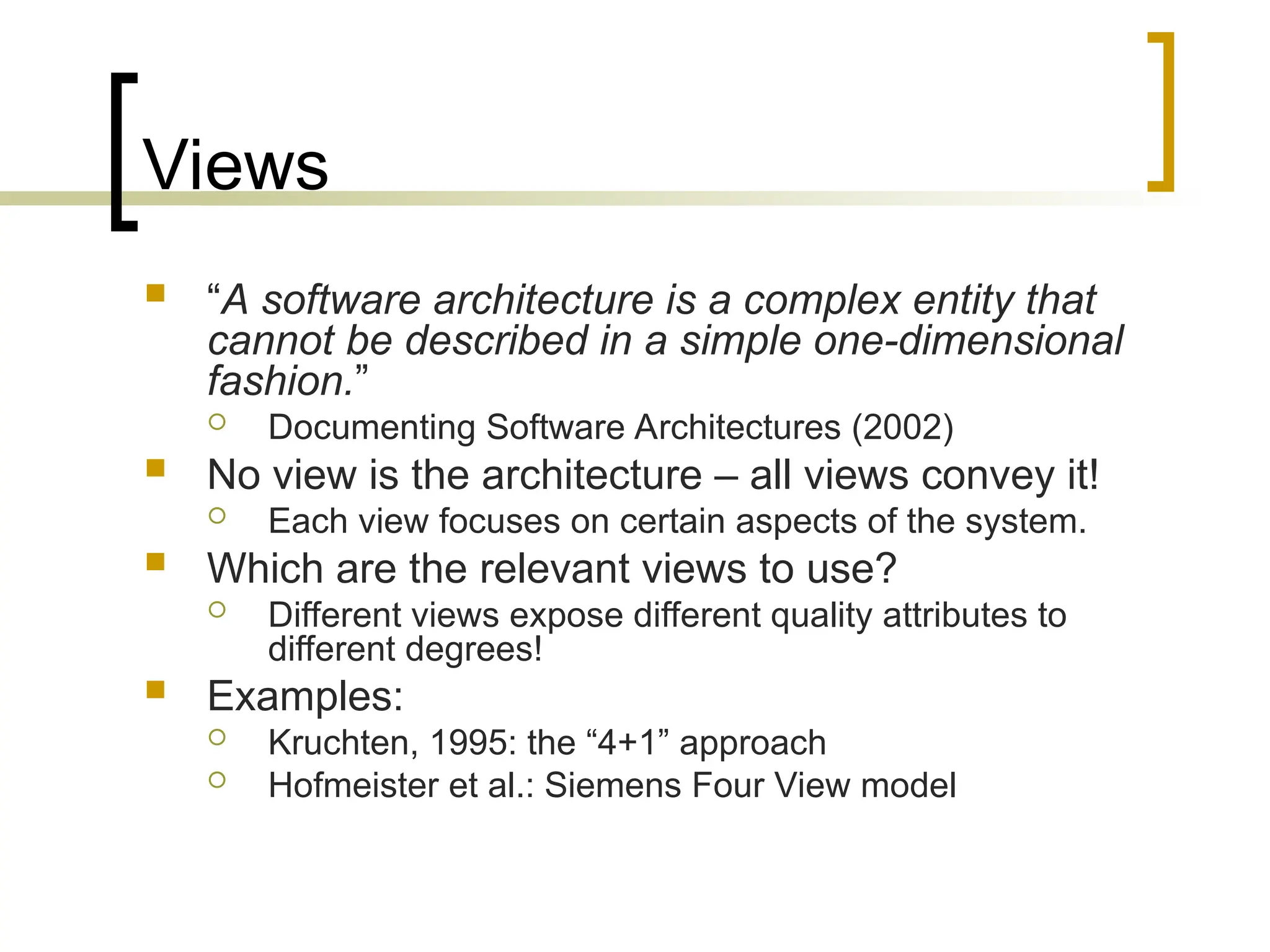 Lecture 20 & 21 - Software Architecture Documentation.ppt