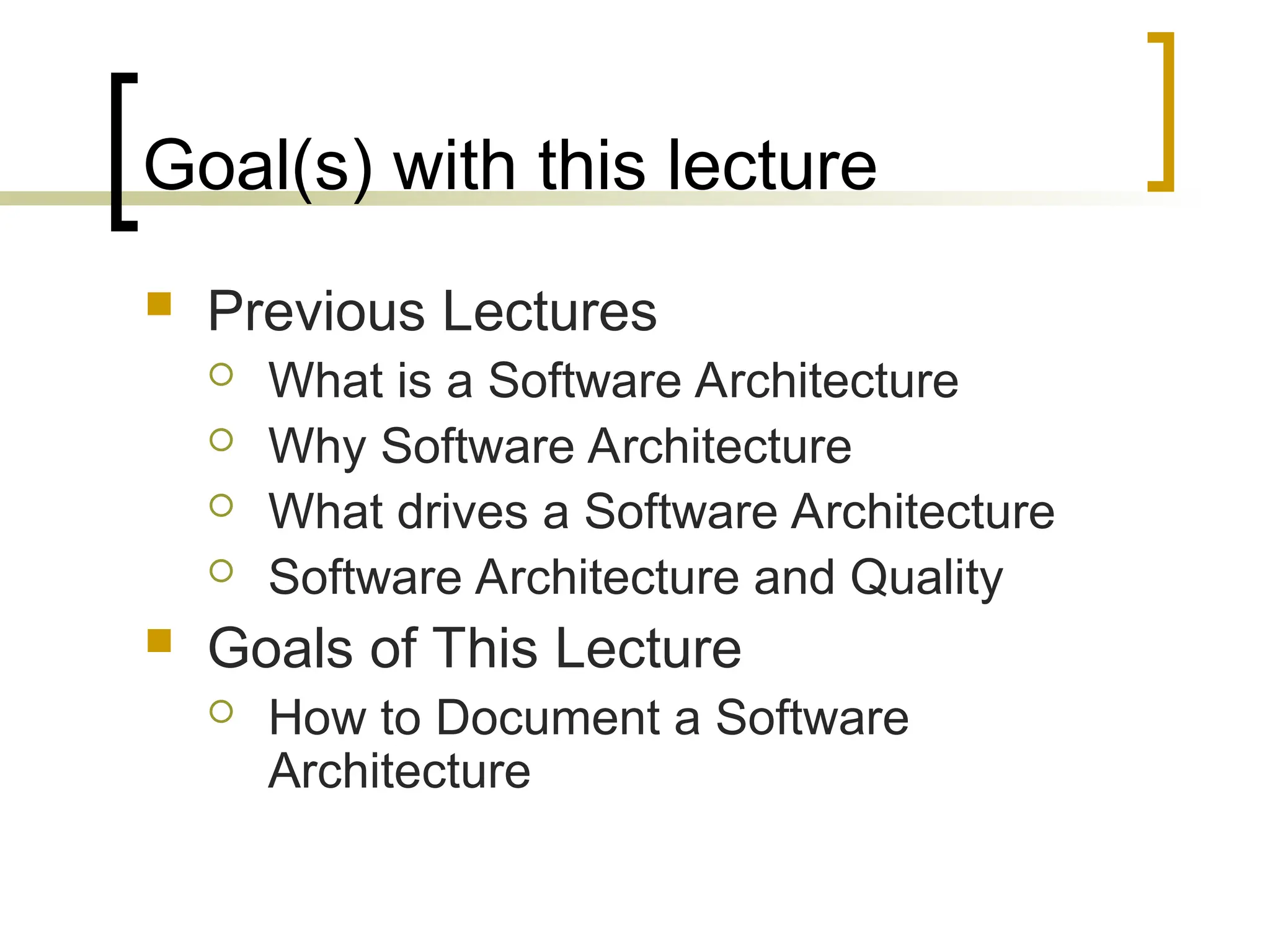 Lecture 20 & 21 - Software Architecture Documentation.ppt