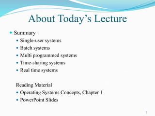Lecture Operating System University New. | PPT