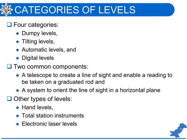Lecture 06 leveling theory methods and equipment | PPTX