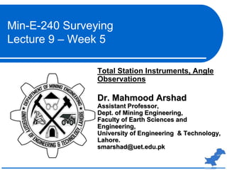 Lecture 09 total station instruments and angle observations | PPT