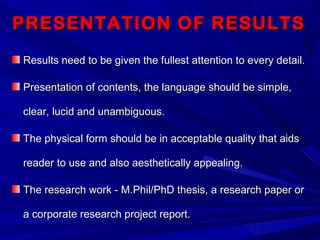 preparing research report | PPT