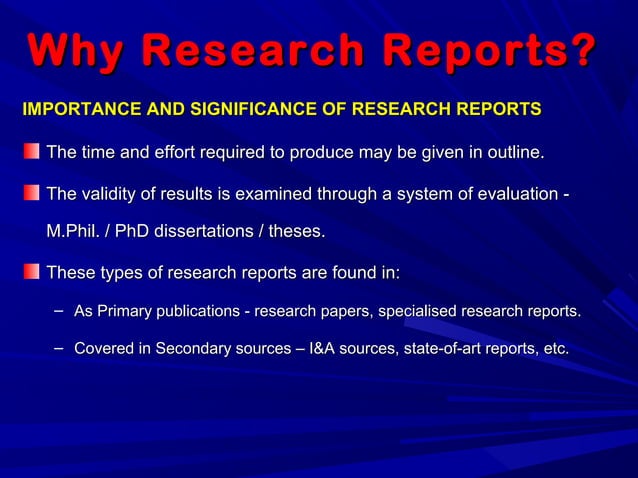 preparing research report | PPT | Publishing Industry | Industries
