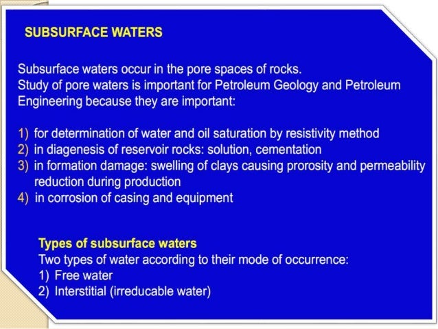 The Subsurface Environment