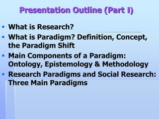 Research Paradigm Examples Thesis