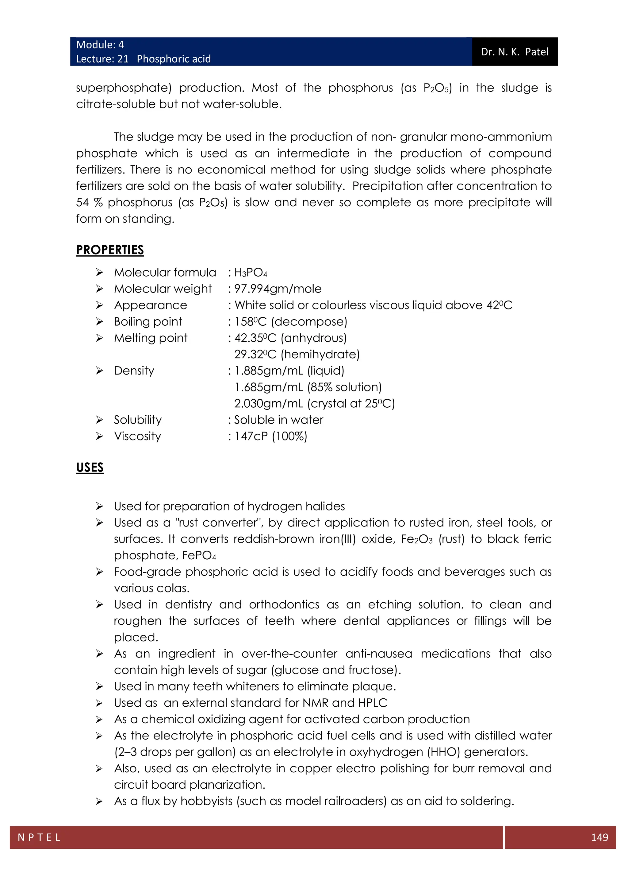 Lecture 21-Phosphoric acid (H3PO4), also known as orthophosphoric acid.pdf