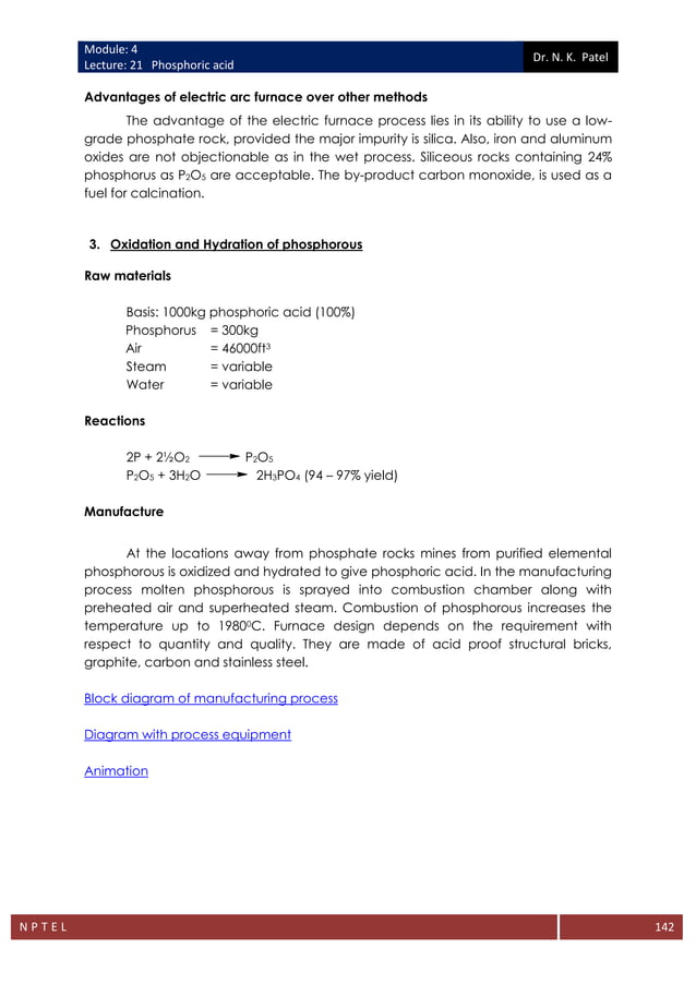 Lecture 21-Phosphoric acid (H3PO4), also known as orthophosphoric acid ...
