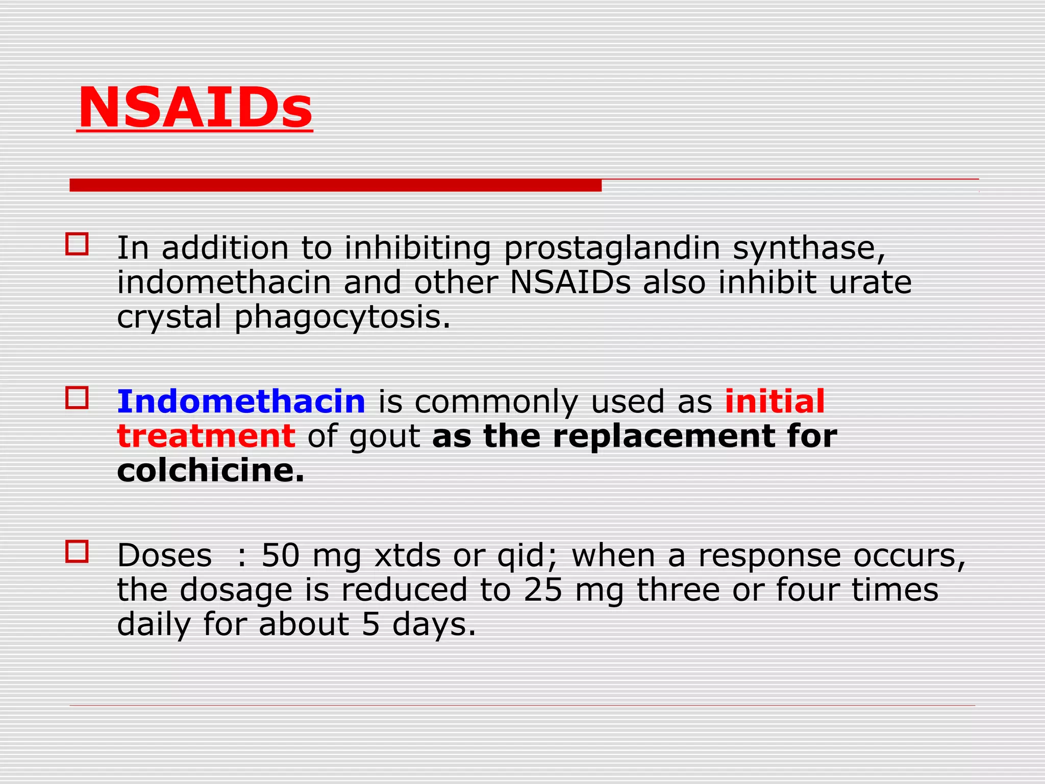 gout and anti gout drugs pharmacology | PPT