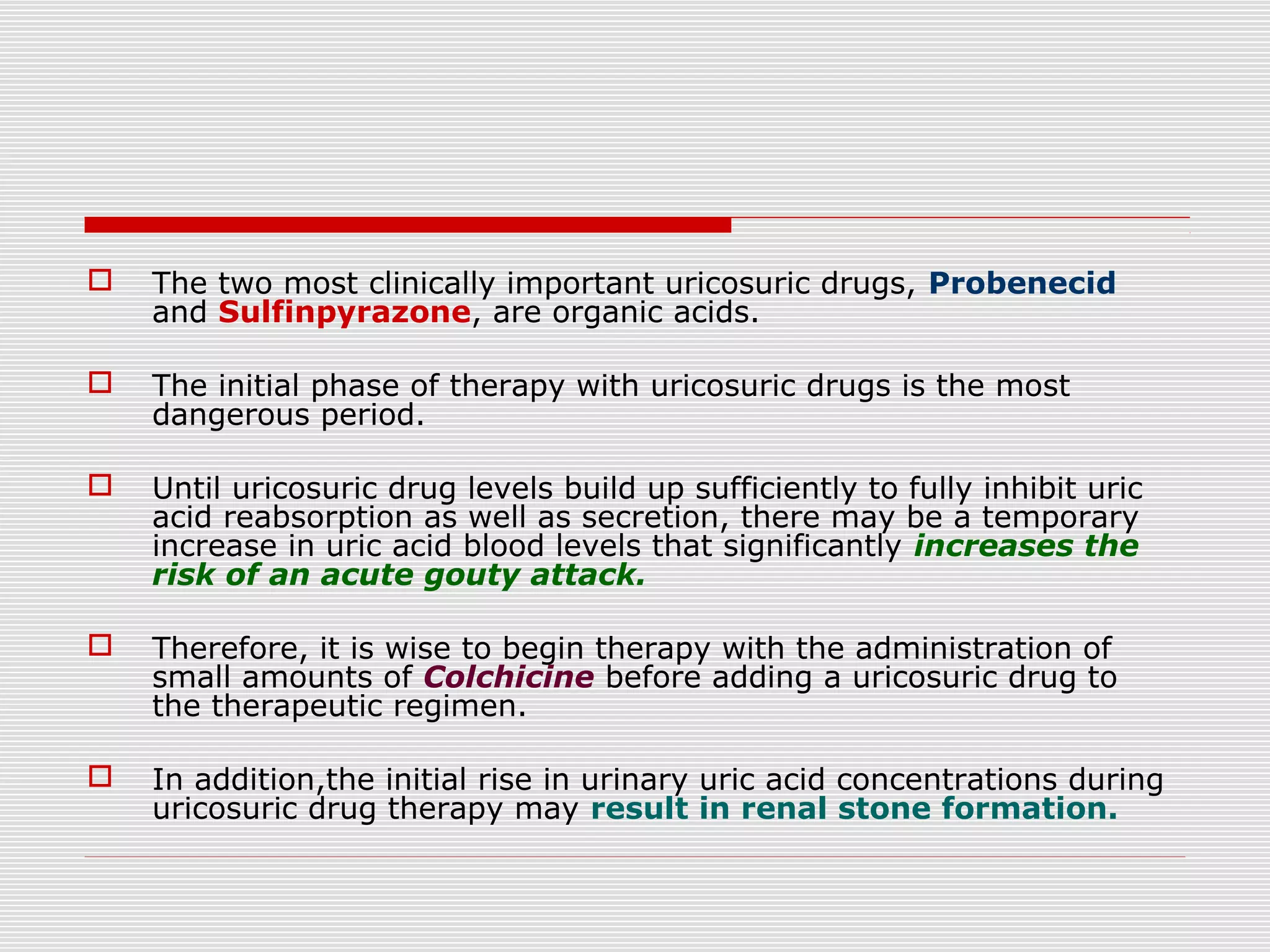 gout and anti gout drugs pharmacology | PPT