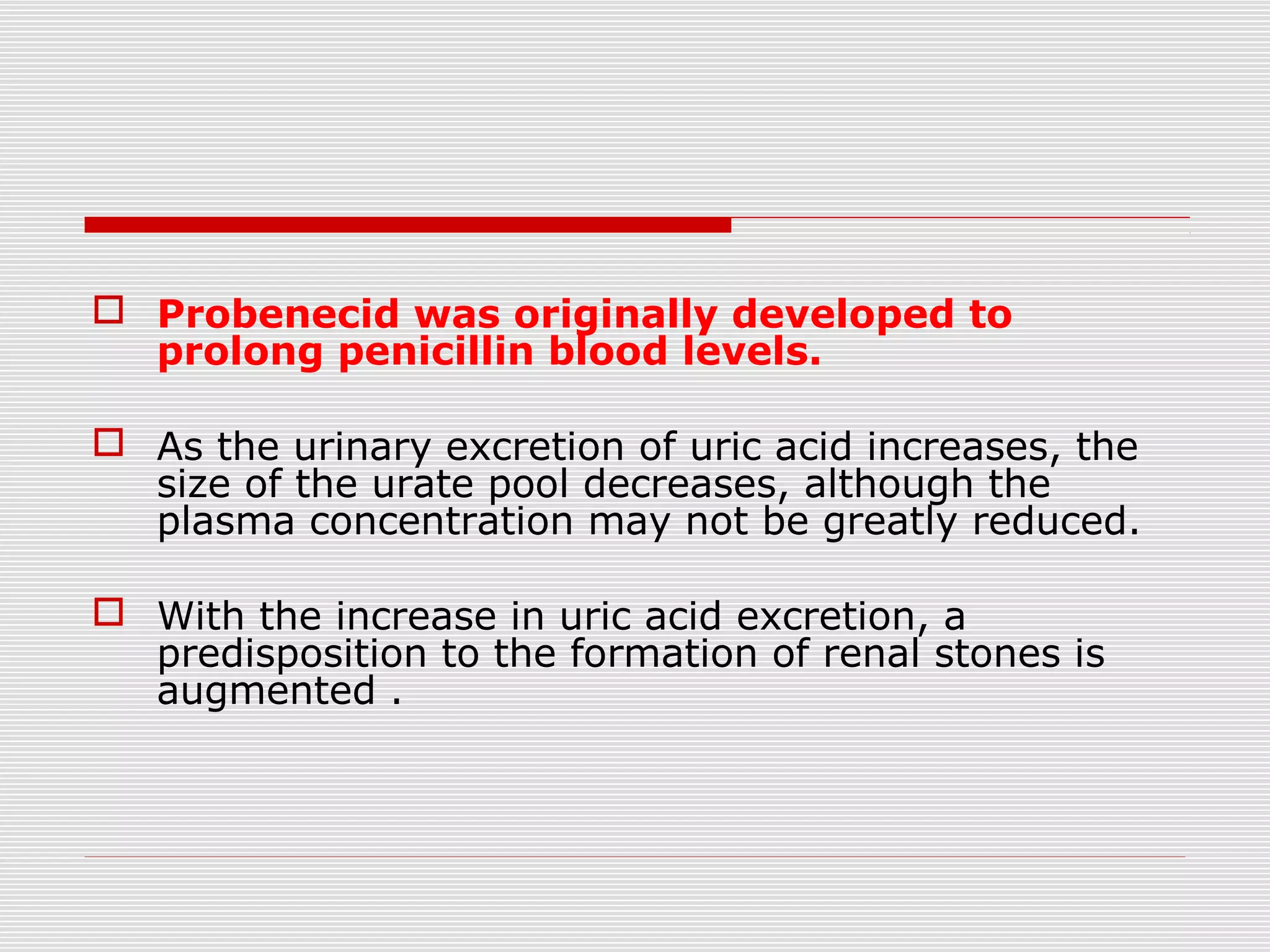 gout and anti gout drugs pharmacology | PPT