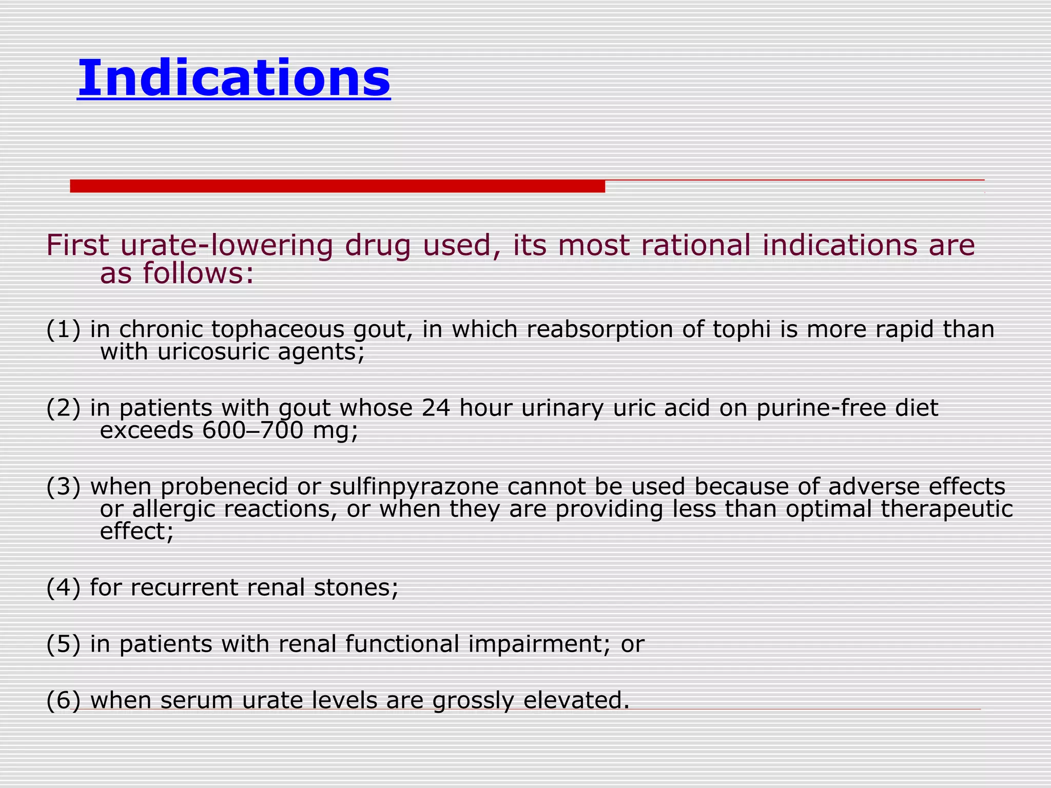 gout and anti gout drugs pharmacology | PPT
