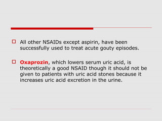gout and anti gout drugs pharmacology | PPT