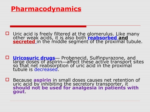gout and anti gout drugs pharmacology | PPT