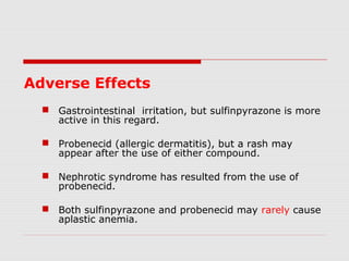 gout and anti gout drugs pharmacology | PPT