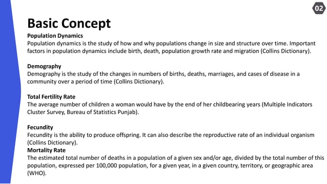 population dynamics and its definitionss | PPT