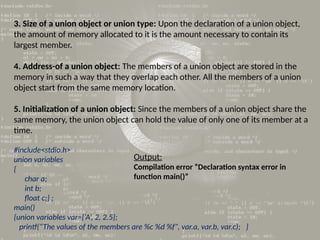 discuss about the union & structure in python | PPTX