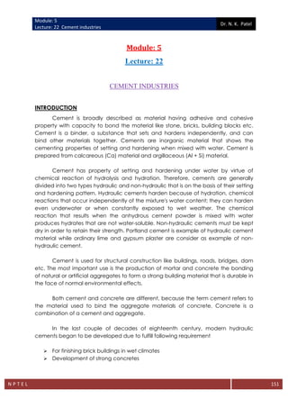 Lecture 22 - Cement Manufacturing industries.pdf