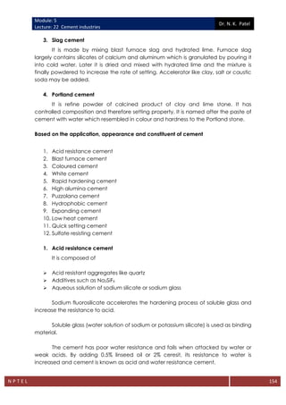 Lecture 22 - Cement Manufacturing industries.pdf