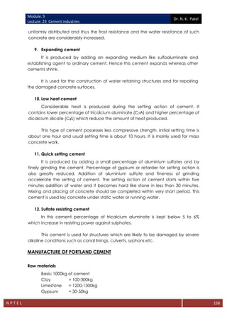 Lecture 22 - Cement Manufacturing industries.pdf