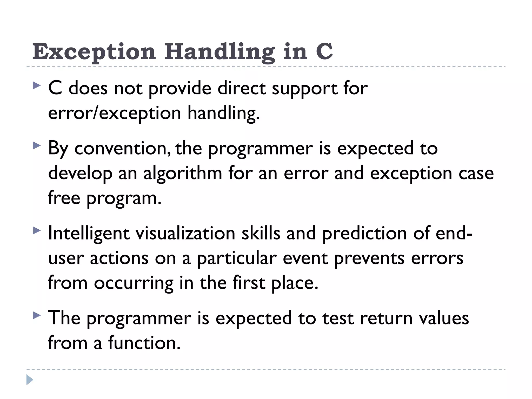 Lecture 22 Error Handling Ppt Programming Languages Computing