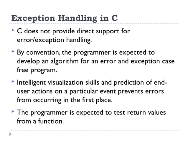 Lecture 22 - Error Handling | PPT | Programming Languages | Computing