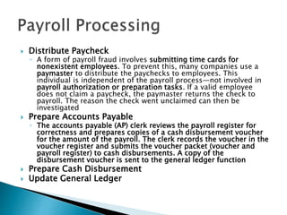 Lecture 22 expenditure cycle part ii - payroll processing accounting ...