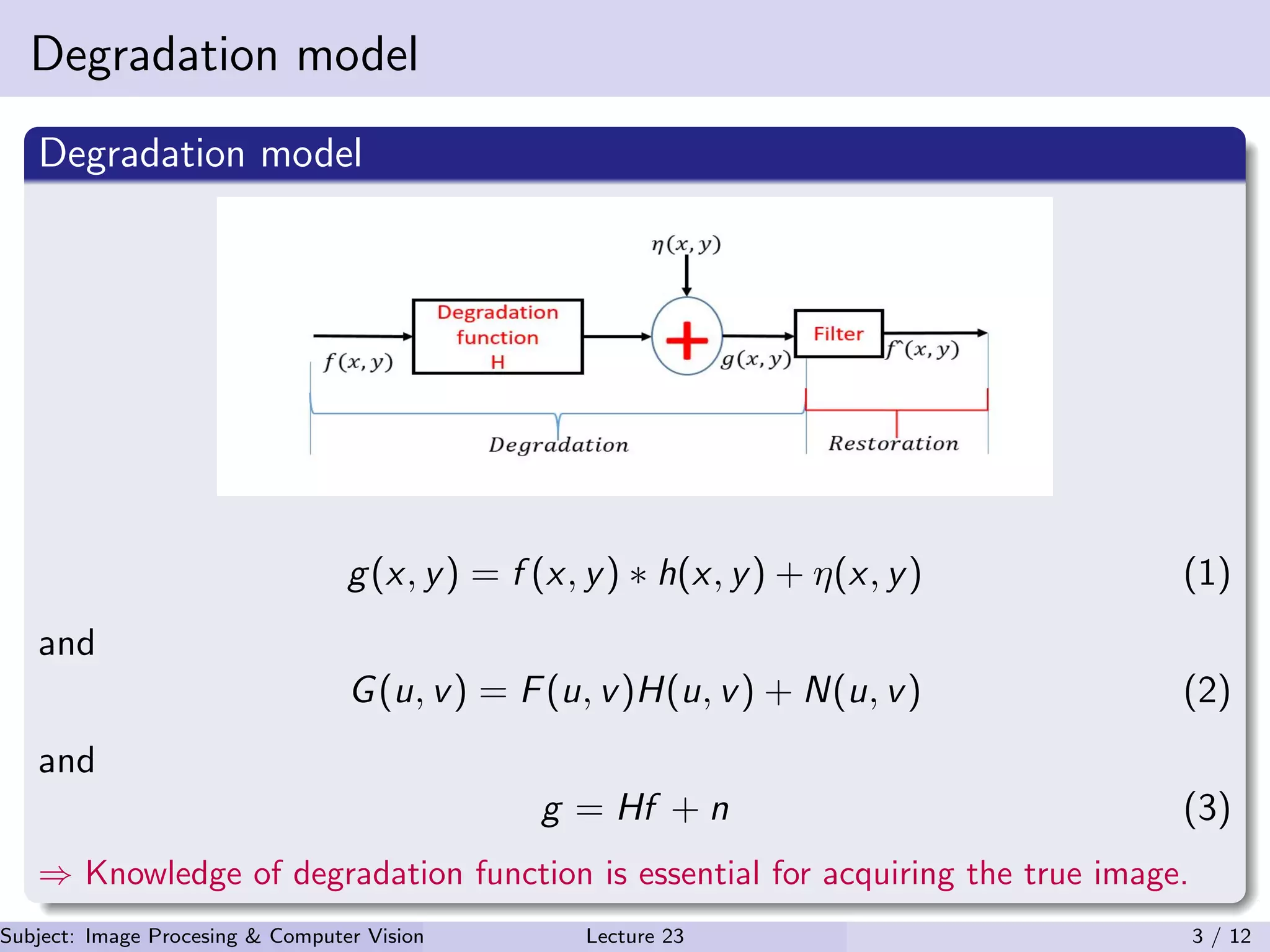 Image Restoration 2 (Digital Image Processing) | PPT