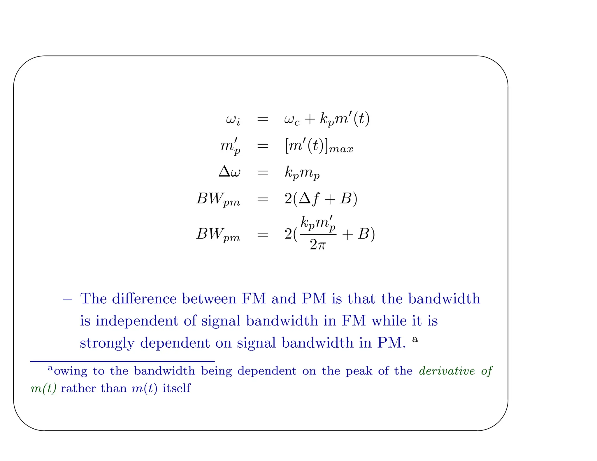 An angle modulated signal: Different Example | PPT