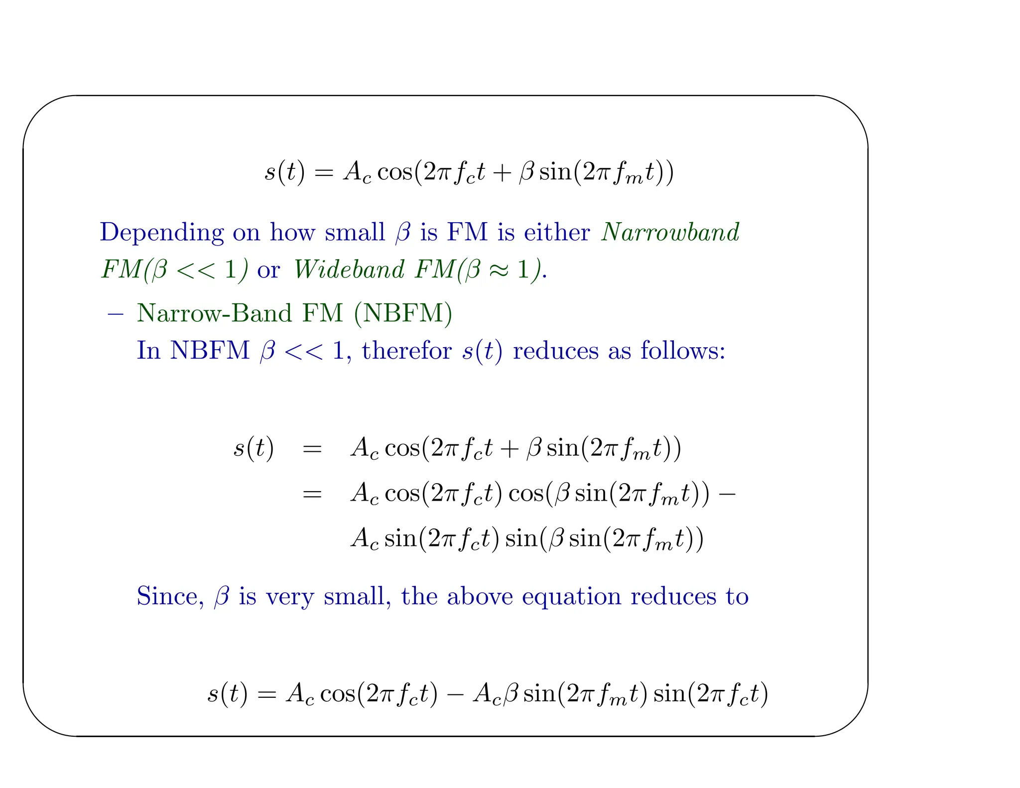 An angle modulated signal: Different Example | PPT