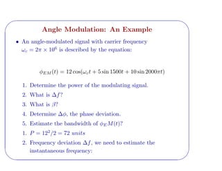 An angle modulated signal: Different Example | PPT