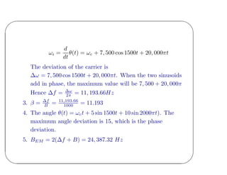 An angle modulated signal: Different Example | PPT