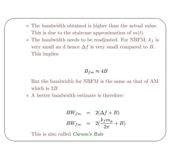 An angle modulated signal: Different Example | PPT
