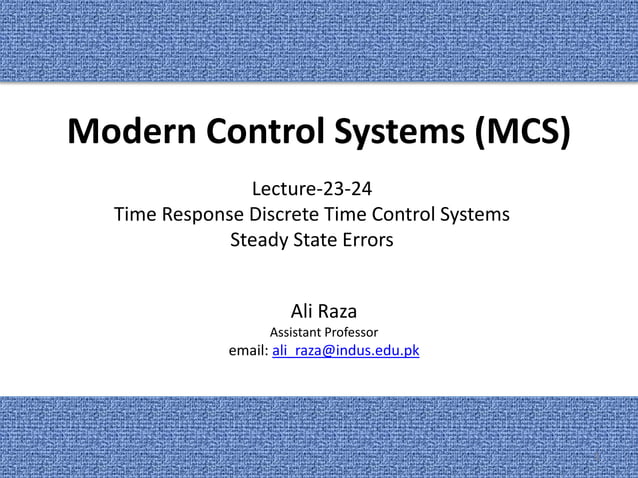 Lecture 23 24-time_response | PPT