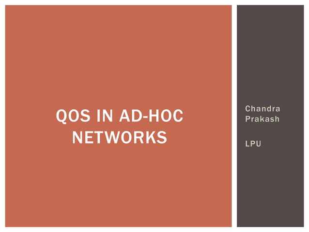 Lecture 23 27 Quality Of Services In Ad Hoc Wireless Networks Pdf Internet Computing