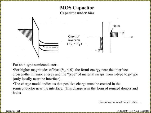 Lecture-MOS Capacitors basic for MOSFET.pdf.pdf | Physics | Science