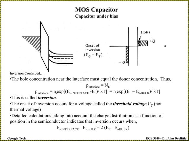 Lecture-MOS Capacitors basic for MOSFET.pdf.pdf | Physics | Science