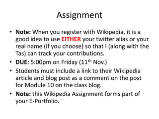 Lecture 23 Wikis & Writing | PPT