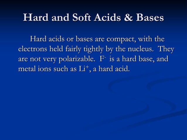 Lecture -Hard-Soft Acid-Base Theory-1.pdf | Chemistry | Science