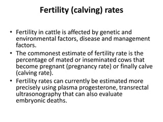 Lecture 23 Herd health management and fertility parameters | PDF