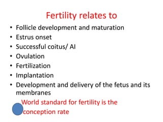 Lecture 23 Herd health management and fertility parameters | PDF