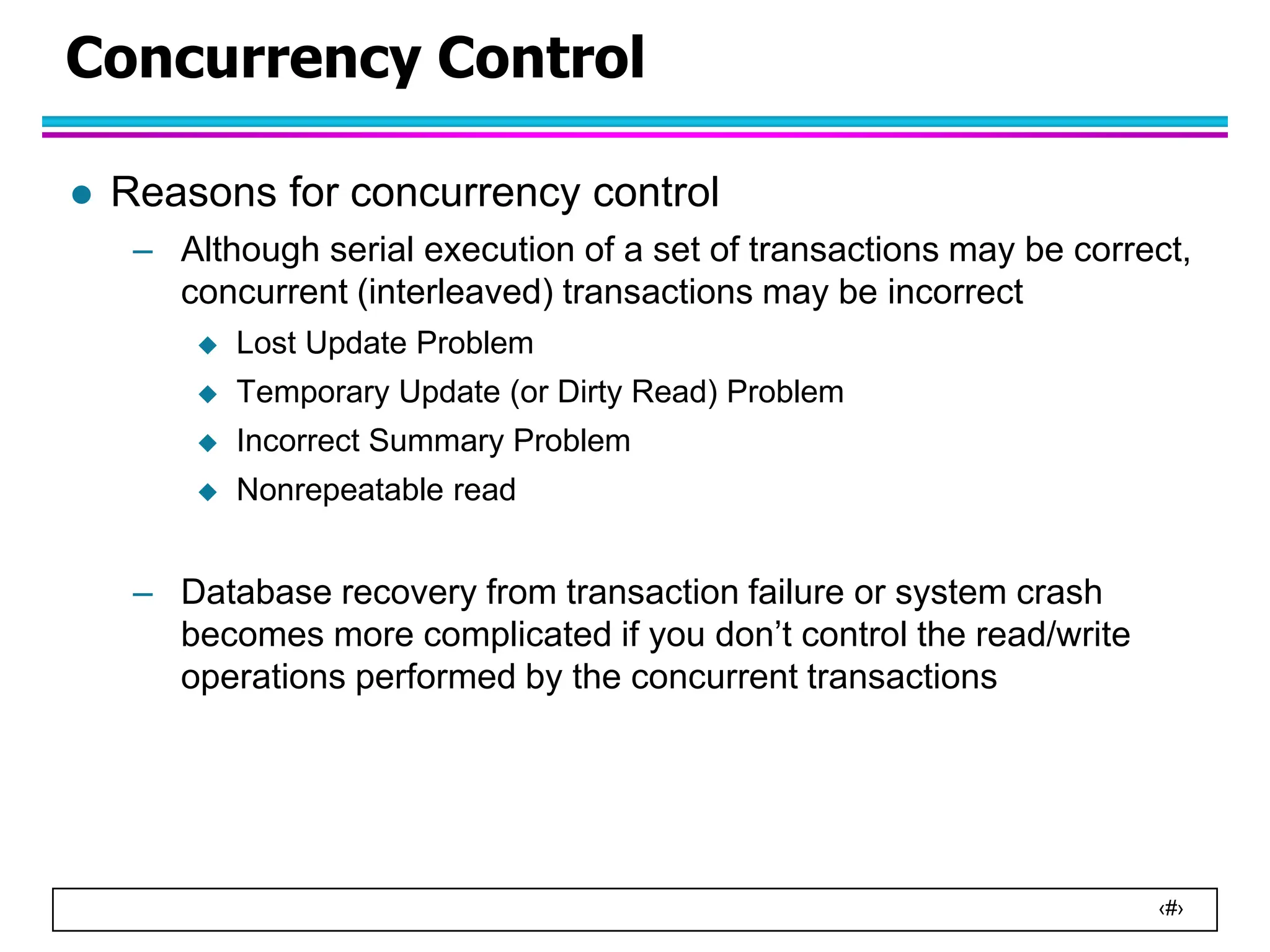 concurrencycontrol_databasemanagement_system | PPT concurrencycontrol_databasemanagement_system | PPT