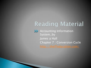 Lecture 24 conversion cycle -the traditional manufacturing environment ...