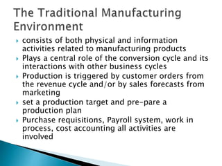 Lecture 24 conversion cycle -the traditional manufacturing environment ...
