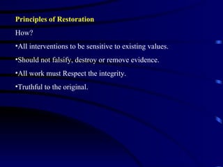 Lecture24 Restoration Lecture Bt | PPT