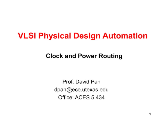 Lecture24 clockpower routing | PPT | Computer Networking | Computing