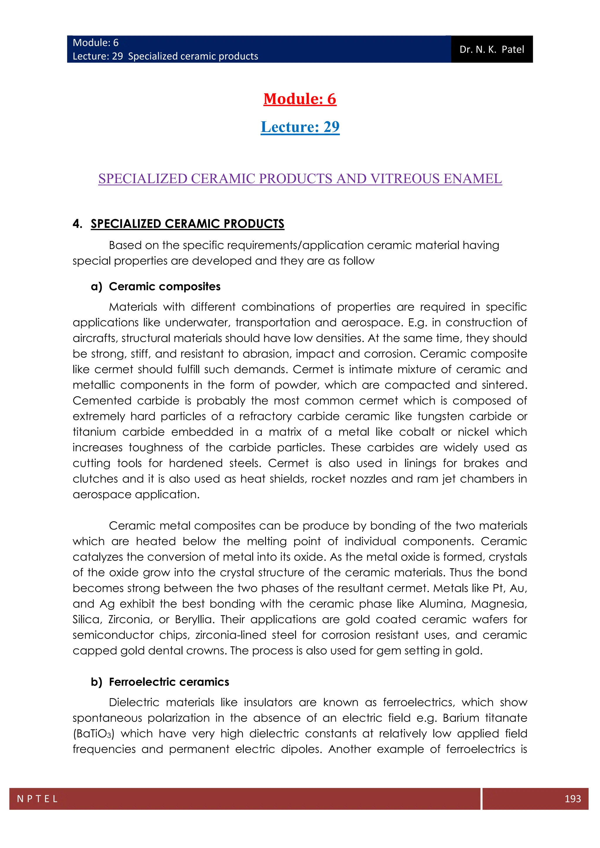 Lecture 25- CERAMIC INDUSTRIES AND USES.pdf